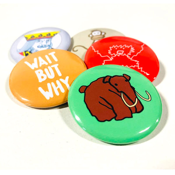 Wait But Why Buttons (5-Pack) - Wait But Why Store